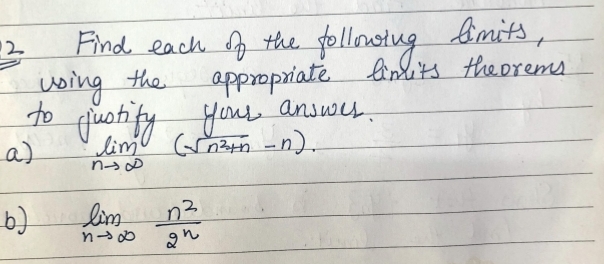 2 ﻿Find each of the following limits, ﻿using the | Chegg.com