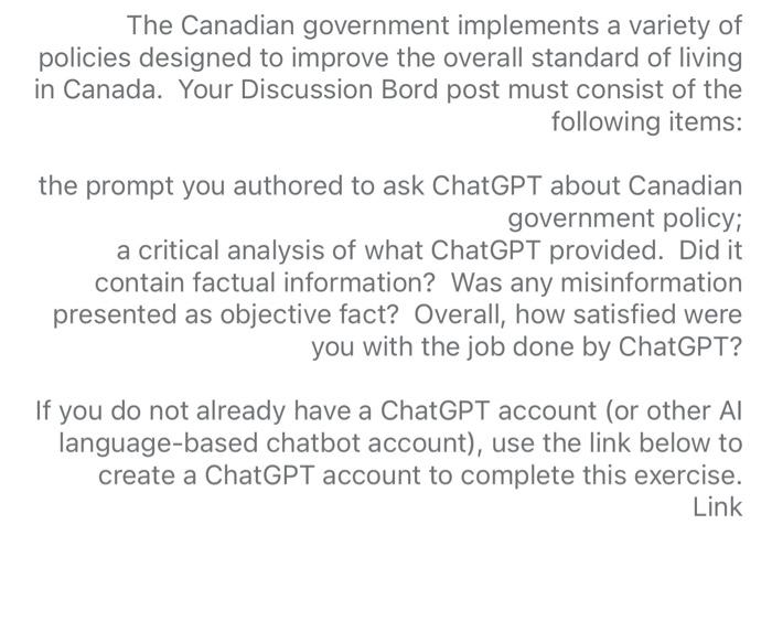 Solved The Canadian government implements a variety of | Chegg.com