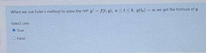 Solved When we use Euler's method to solve the IVP: y = | Chegg.com