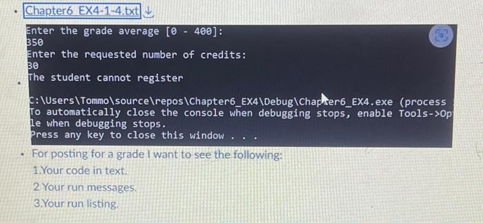 Solved ; Exercise 4: College Registration Corment ! Using | Chegg.com Solved ; Exercise 4: College Registration Corment ! Using | Chegg.com