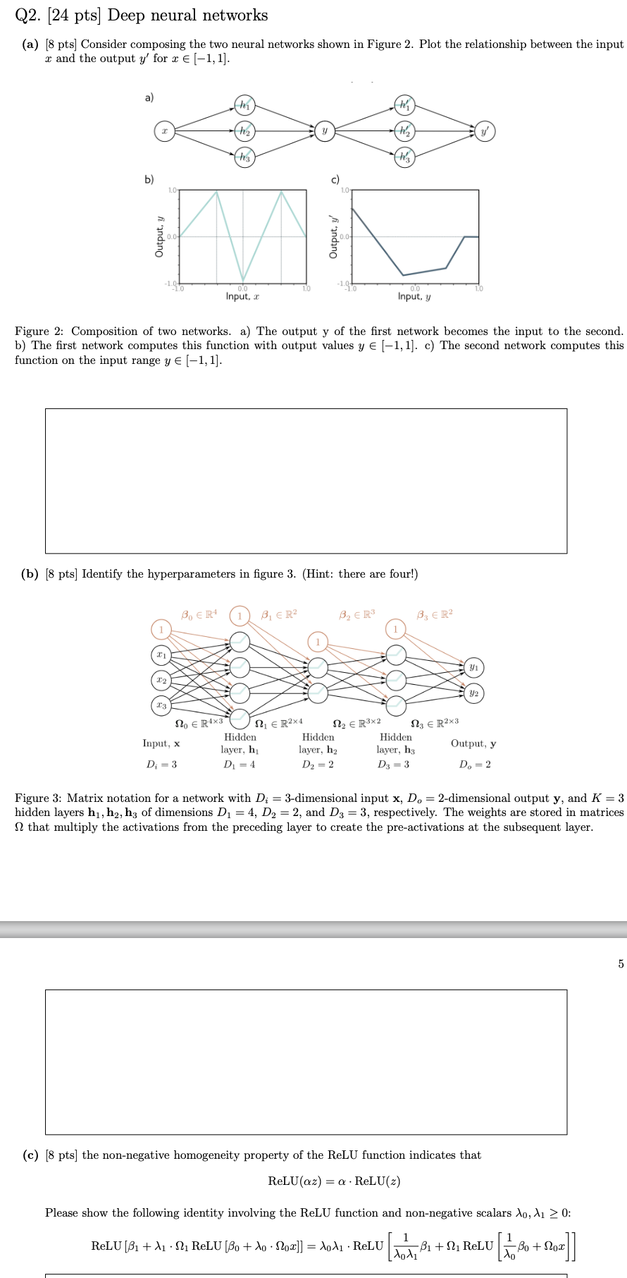 Solved Q2. [24 pts] ﻿Deep neural networks(a) [8 pts] | Chegg.com
