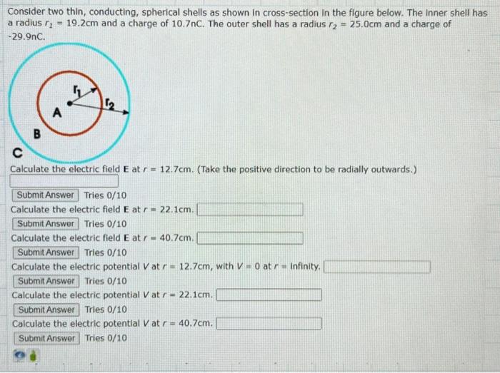 Solved Consider two thin, conducting, spherical shells as | Chegg.com