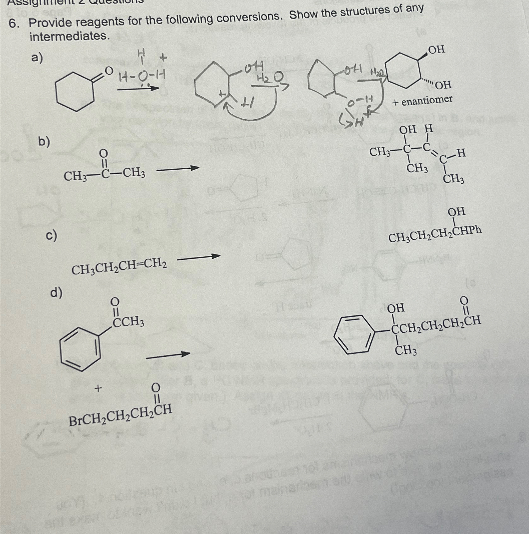 Solved Provide reagents for the following conversions. Show | Chegg.com