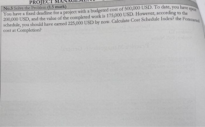 Solved PROJECT No.5 Solve the Problem (1.5 mark) You have a | Chegg.com