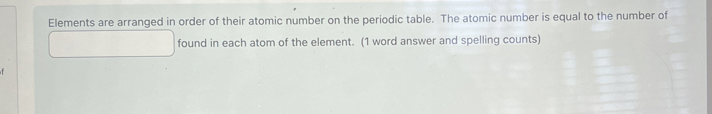 Solved Elements are arranged in order of their atomic number | Chegg.com