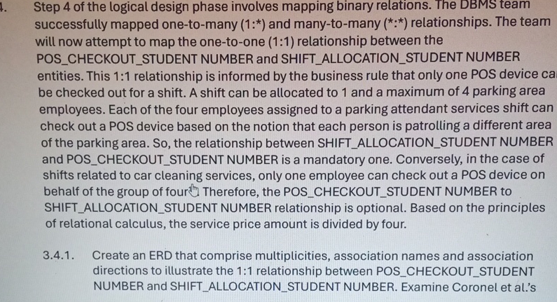Solved Step 4 ﻿of the logical design phase involves mapping | Chegg.com