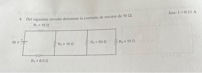 Solved 4. Del siguiente circuito determine la corriente de | Chegg.com