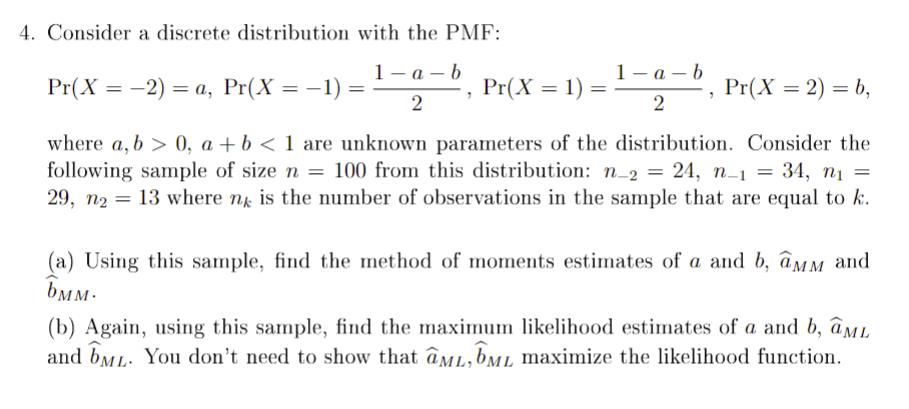 Solved Consider A Discrete Distribution With The Pmf Prx 0058