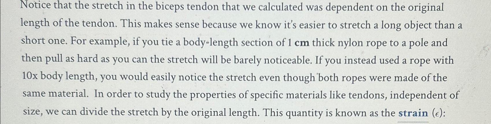 Solved Notice that the stretch in the biceps tendon that we | Chegg.com