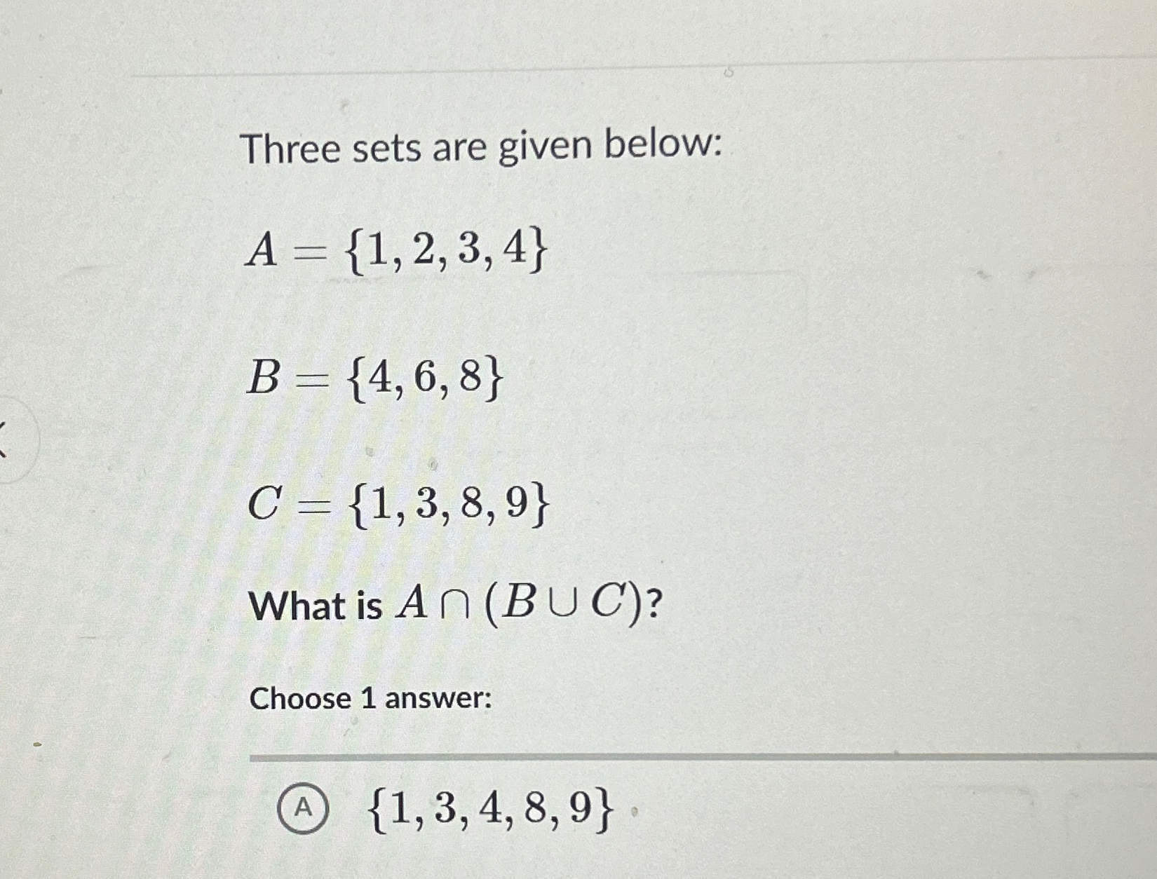 Solved Three sets are given | Chegg.com