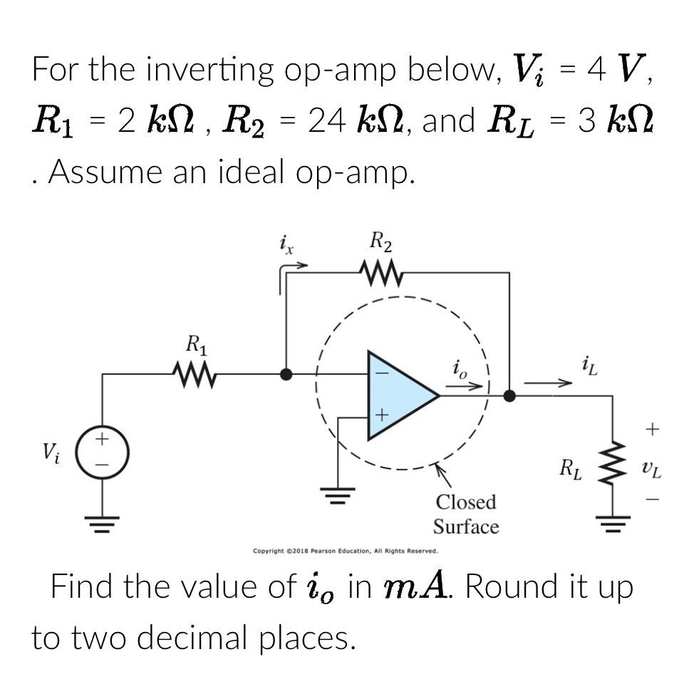 Solved For the inverting op-amp below, | Chegg.com