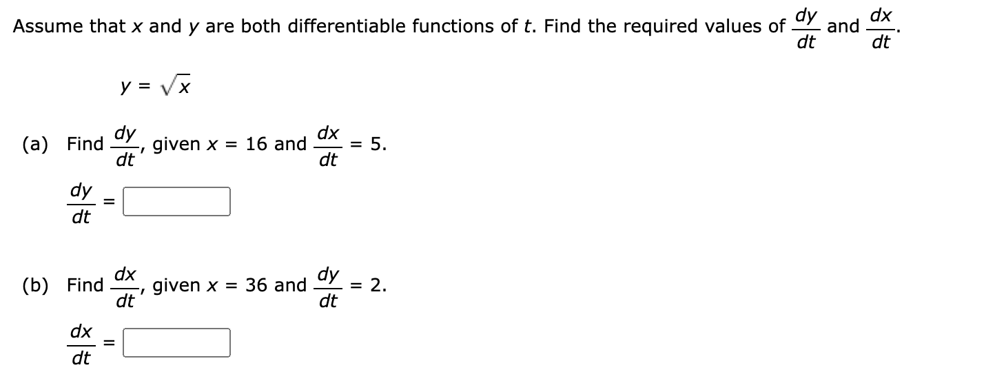 Solved Assume that x ﻿and y ﻿are both differentiable | Chegg.com