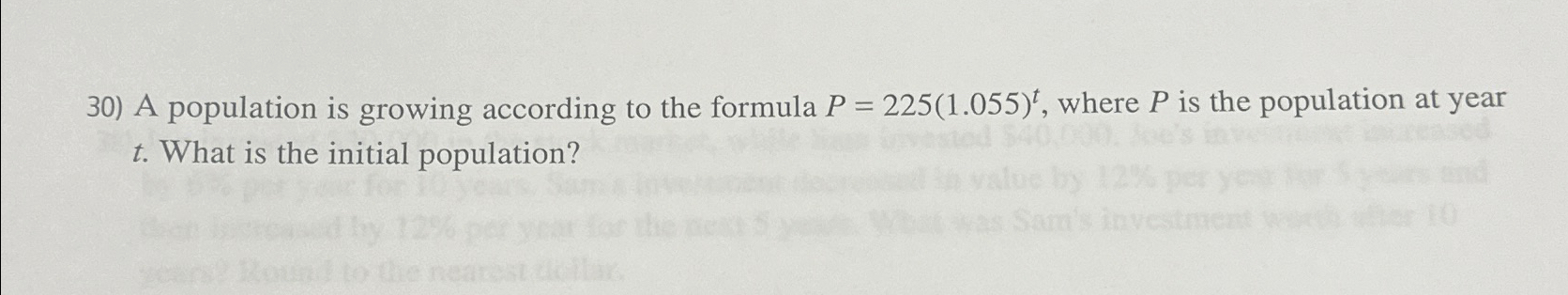 Solved A population is growing according to the formula | Chegg.com