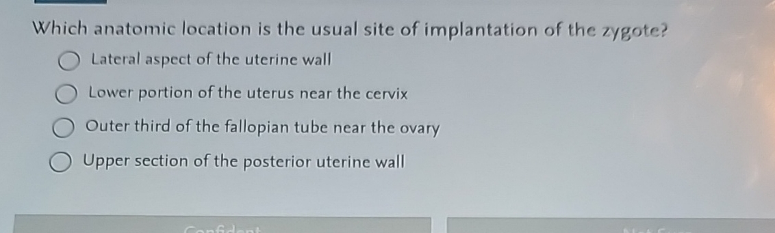 Solved Which anatomic location is the usual site of | Chegg.com