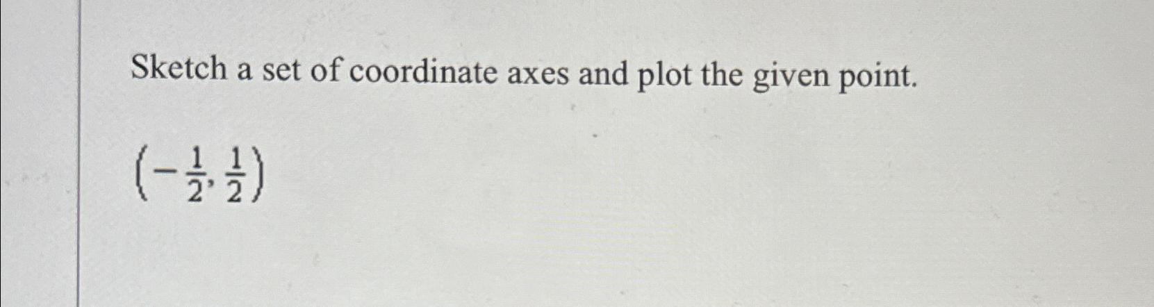 Solved Sketch a set of coordinate axes and plot the given | Chegg.com