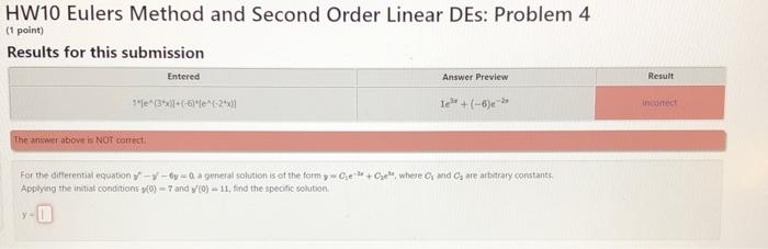 Solved Hw10 Eulers Method And Second Order Linear Des 