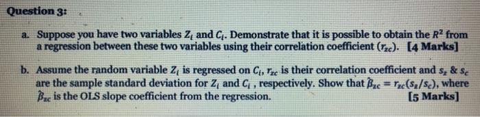 Solved a. Suppose you have two variables Zt and Ci. | Chegg.com