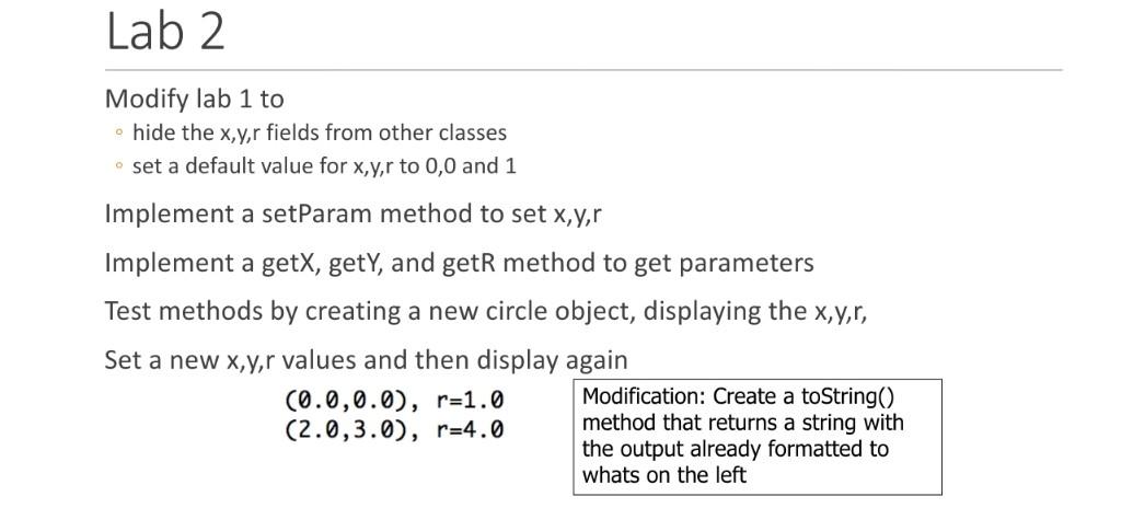 Solved Lab 2 Modify Lab 1 To Hide The Xyr Fields From