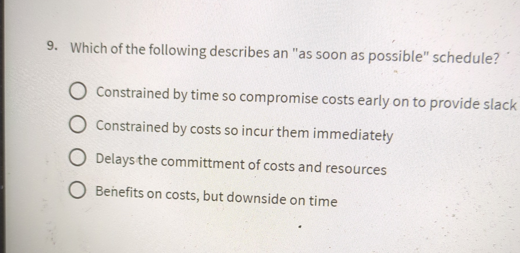 Solved Which of the following describes an "as soon as | Chegg.com