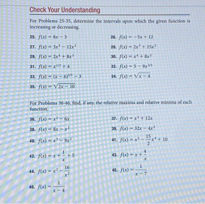 Solved For Problems 25-35, determine the intervals upon | Chegg.com
