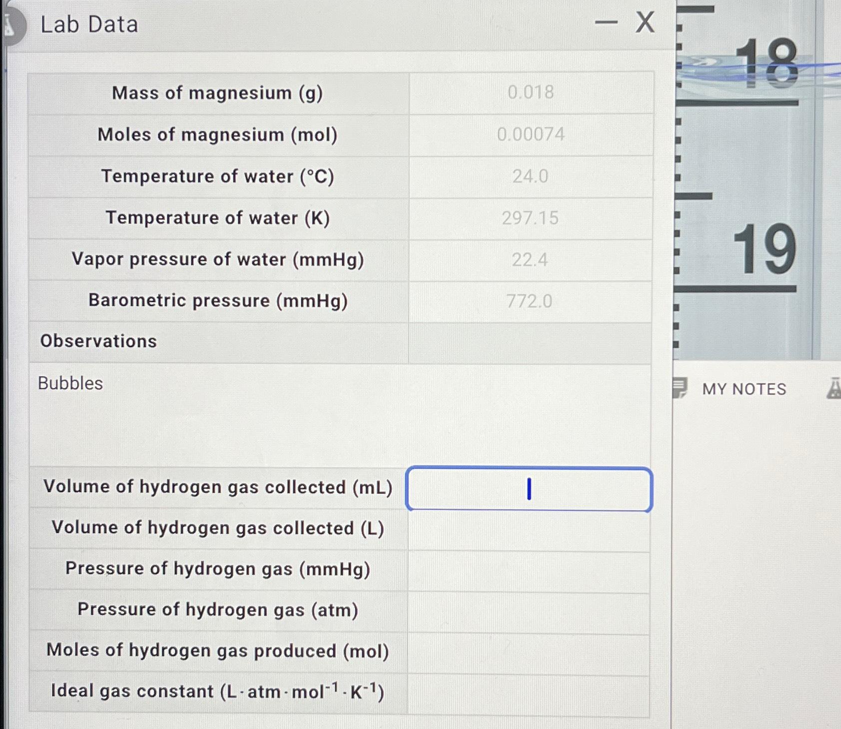 Solved Lab DataMass of magnesium (g)Moles of magnesium | Chegg.com