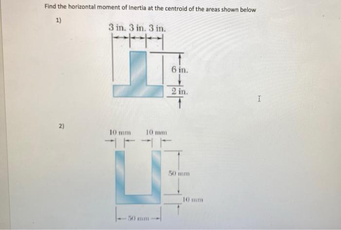 Solved Find the horizontal moment of Inertia at the centroid | Chegg.com