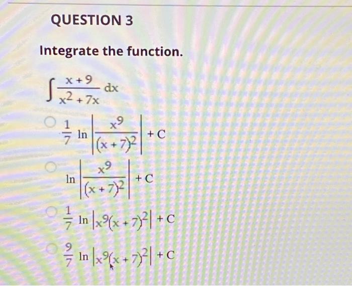 Solved Integrate the function. | Chegg.com