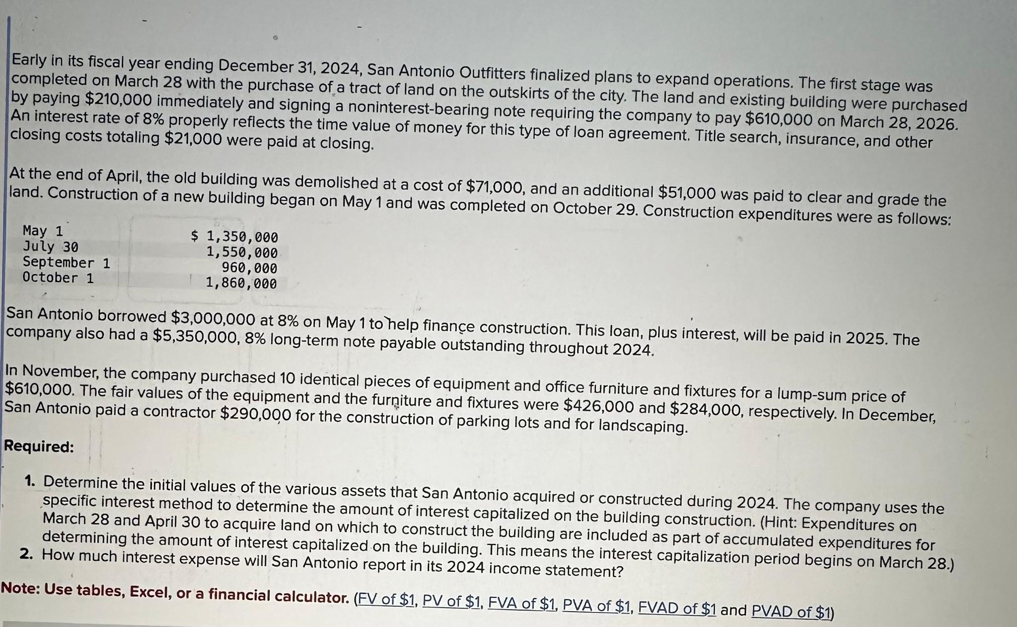 Solved Early in its fiscal year ending December 31,2024 , | Chegg.com