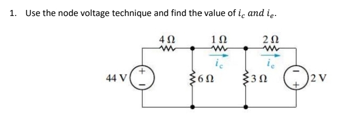 Solved Use the node voltage technique and find the value of | Chegg.com