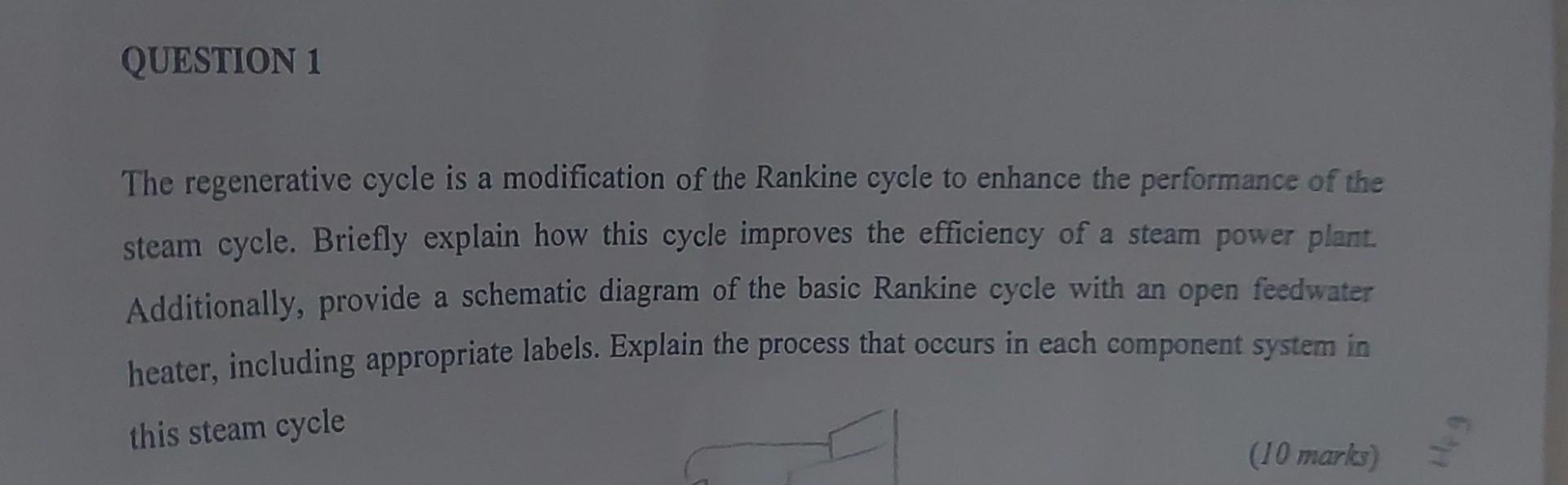 Solved The regenerative cycle is a modification of the | Chegg.com