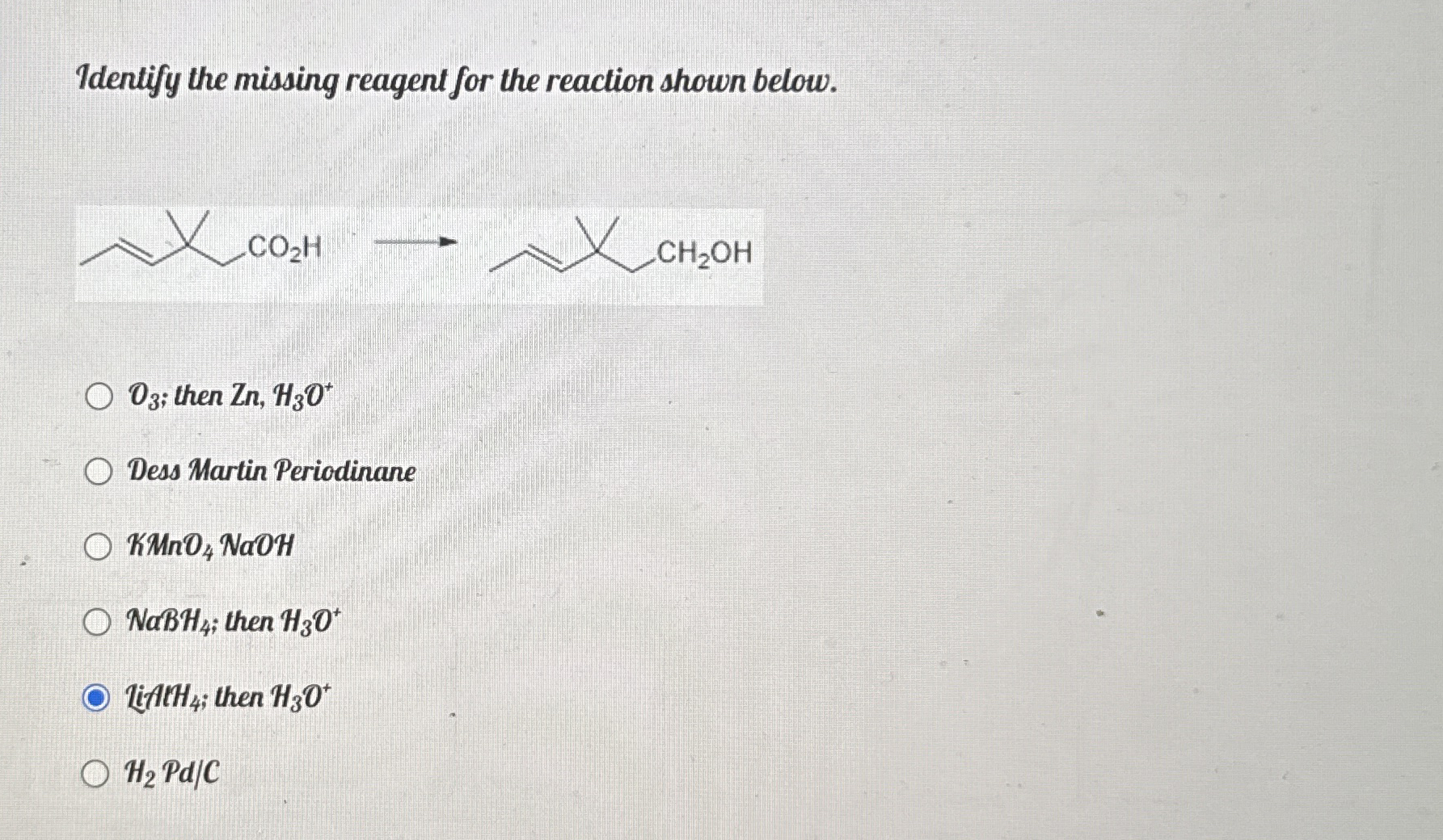 Solved Identify the missing reagent for the reaction shown | Chegg.com
