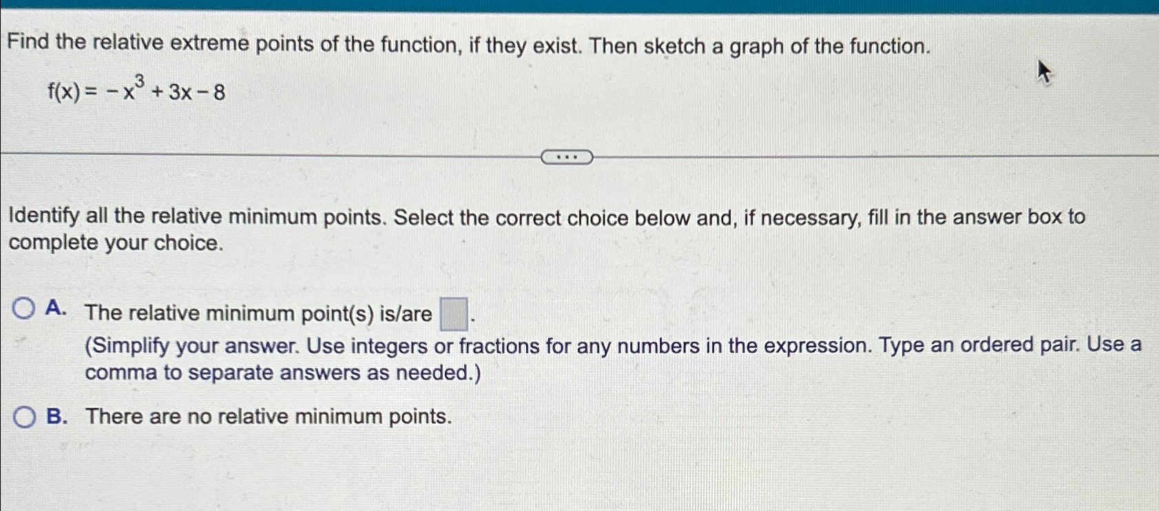 Solved Find the relative extreme points of the function, if | Chegg.com