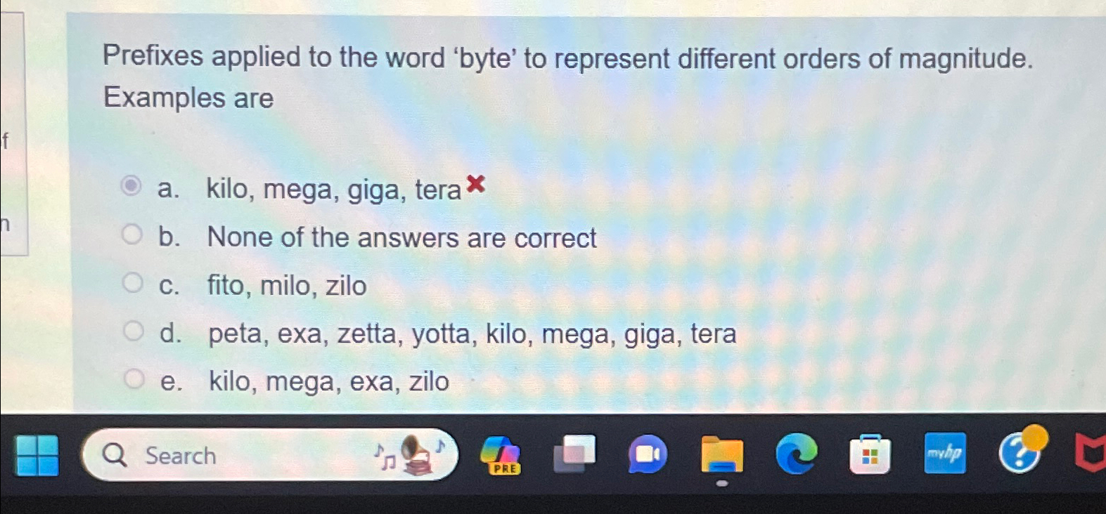 Solved Prefixes applied to the word 'byte' to represent | Chegg.com