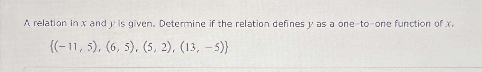 Solved A relation in x ﻿and y ﻿is given. Determine if the | Chegg.com