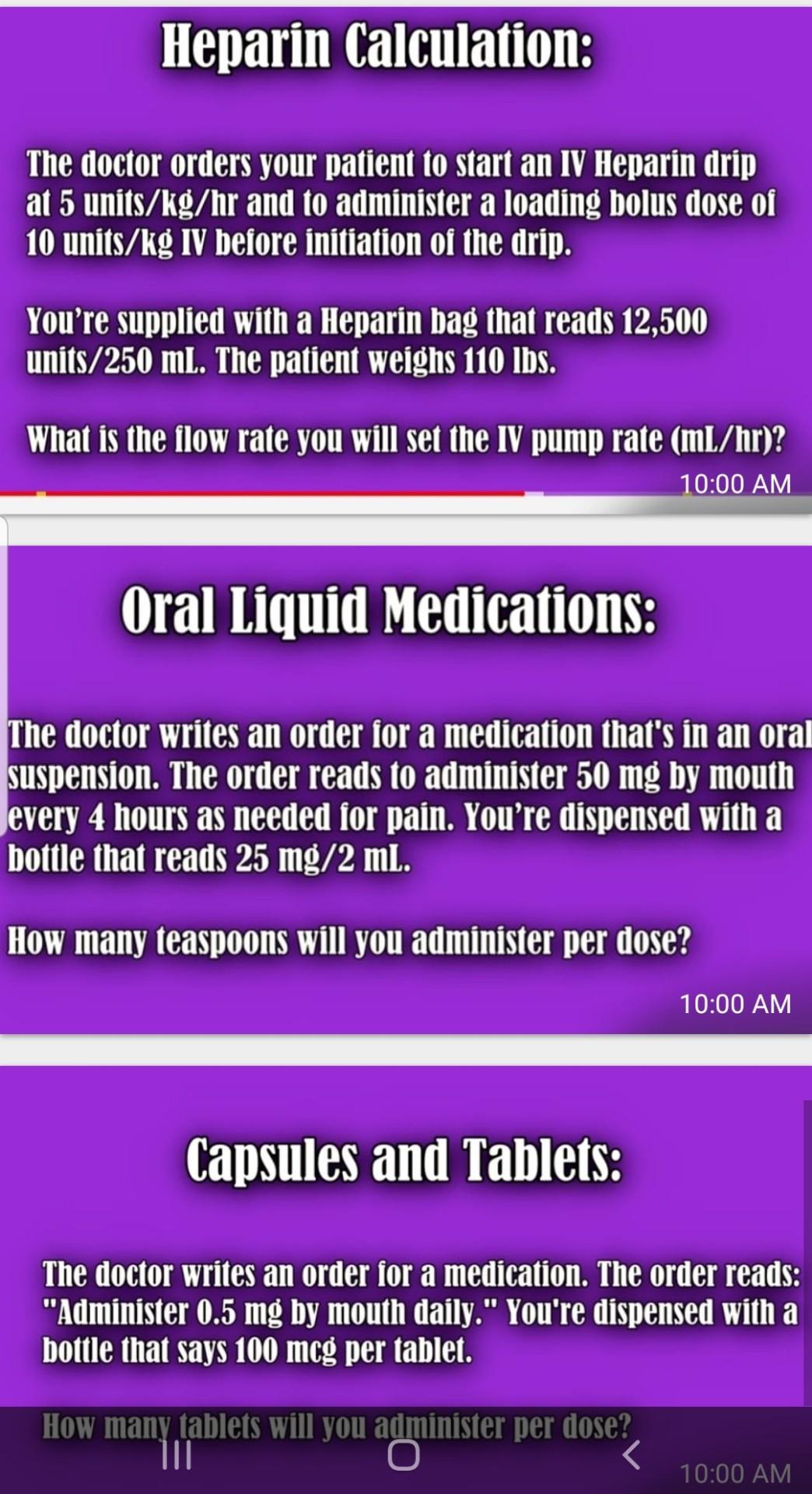 Solved Heparin Calculation: The doctor orders your patient | Chegg.com