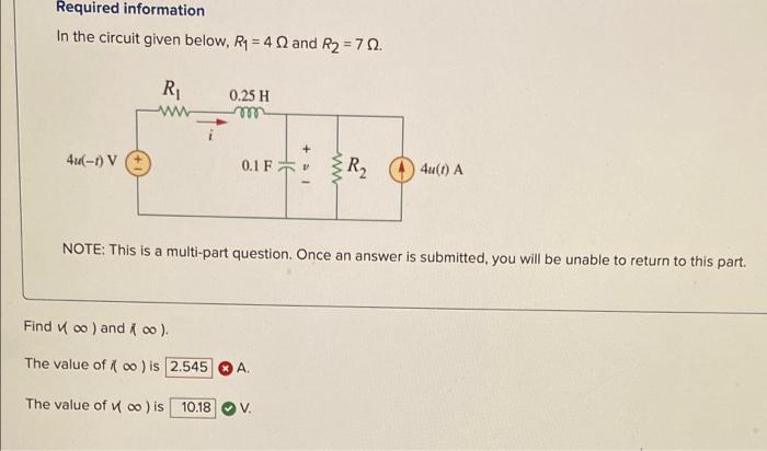 Solved Required information In the circuit given below, | Chegg.com
