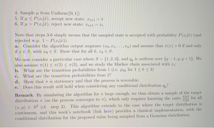 Solved Problem 3 (Metropolis Hastings algorithm) In this | Chegg.com Solved Problem 3 (Metropolis Hastings algorithm) In this | Chegg.com
