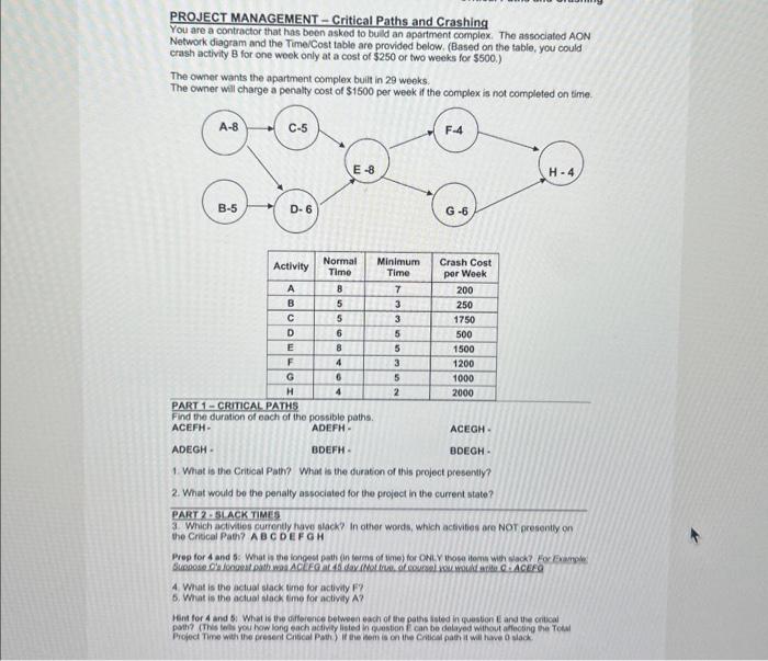 Solved Which of the following is the resulting critical path | Chegg.com