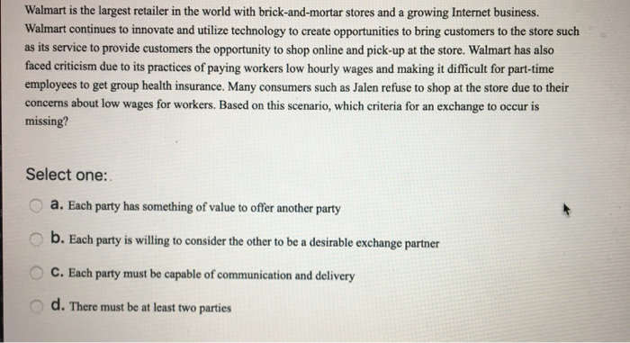 Solved Walmart is the largest retailer in the world with | Chegg.com