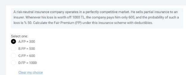Solved A risk-neutral insurance company operates in a | Chegg.com