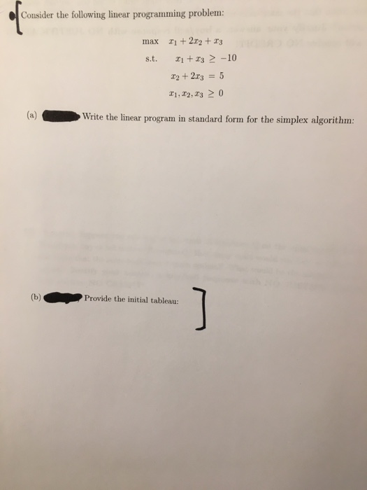 Solved Consider the following linear programming problem: | Chegg.com