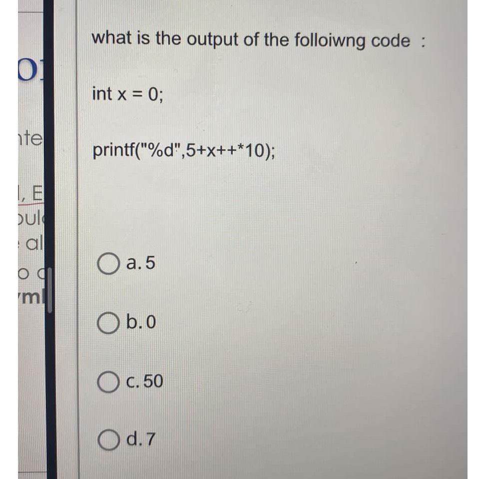 Solved what is the output of the folloiwng code :int | Chegg.com