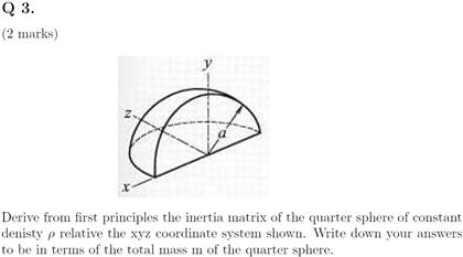 Derive from first principles the inertia matrix of | Chegg.com