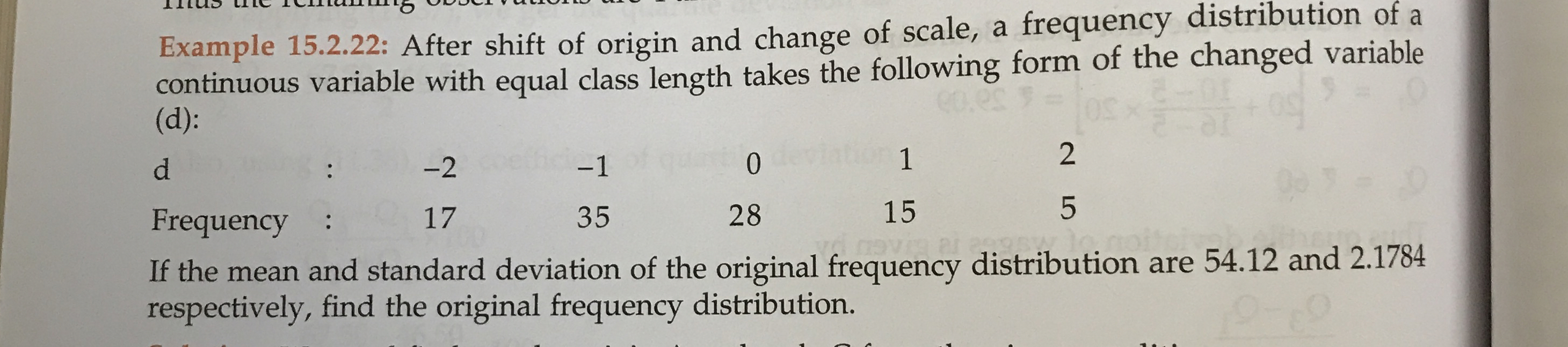 Solved Example 15.2.22: After shift of origin and change of | Chegg.com