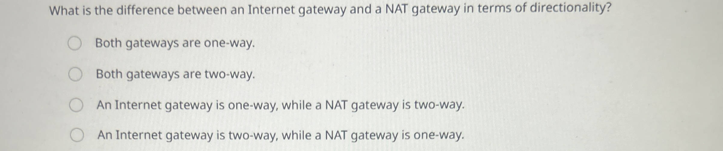 Solved What is the difference between an Internet gateway | Chegg.com