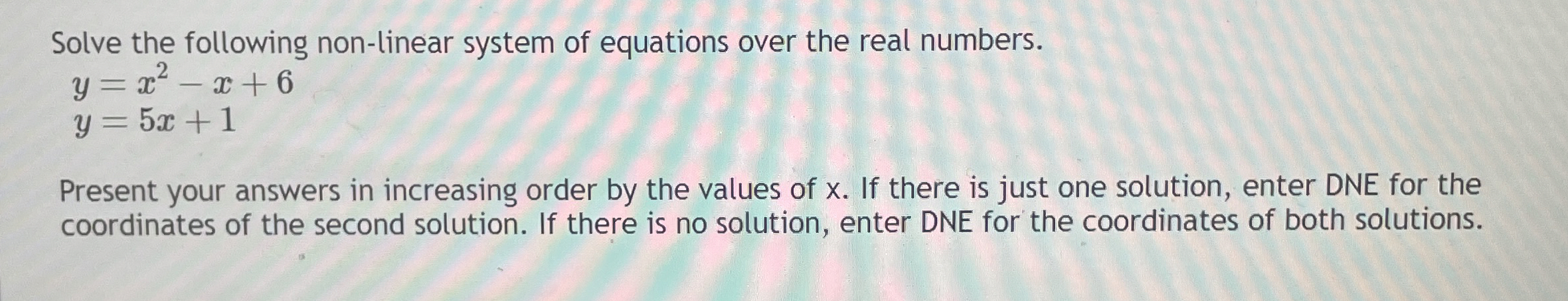 Solved Solve the following non-linear system of equations | Chegg.com