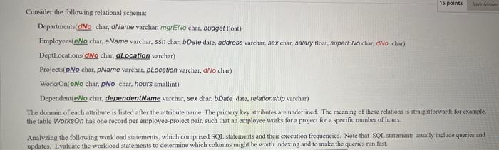 Solved Consider the following relational schema: | Chegg.com