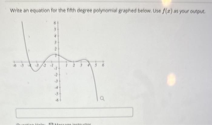 Solved Write an equation for the fifth degree polynomial | Chegg.com
