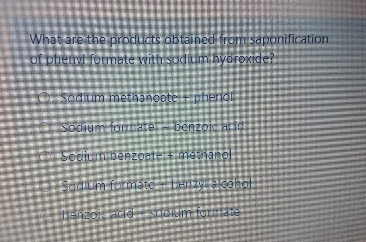 Solved What are the products obtained from saponification of | Chegg.com