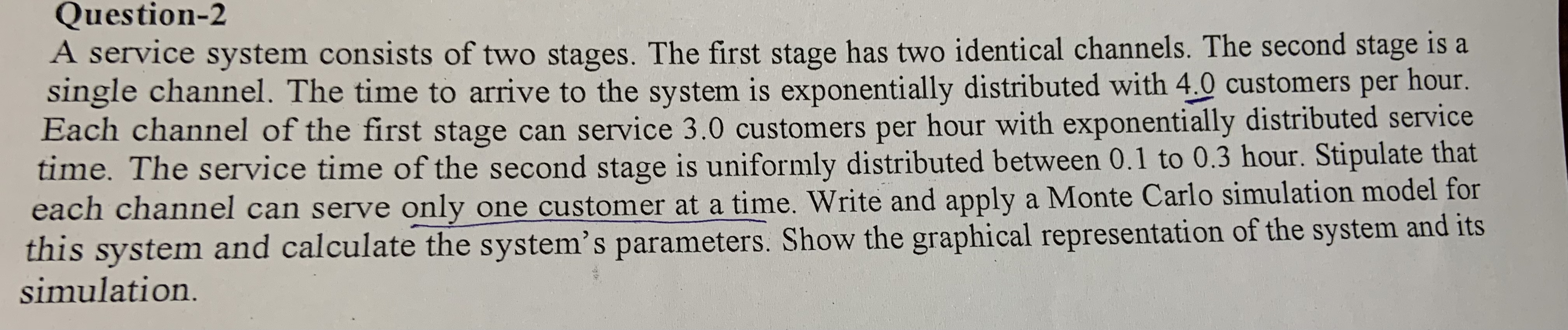 Solved A service system consists of two stages. The first | Chegg.com